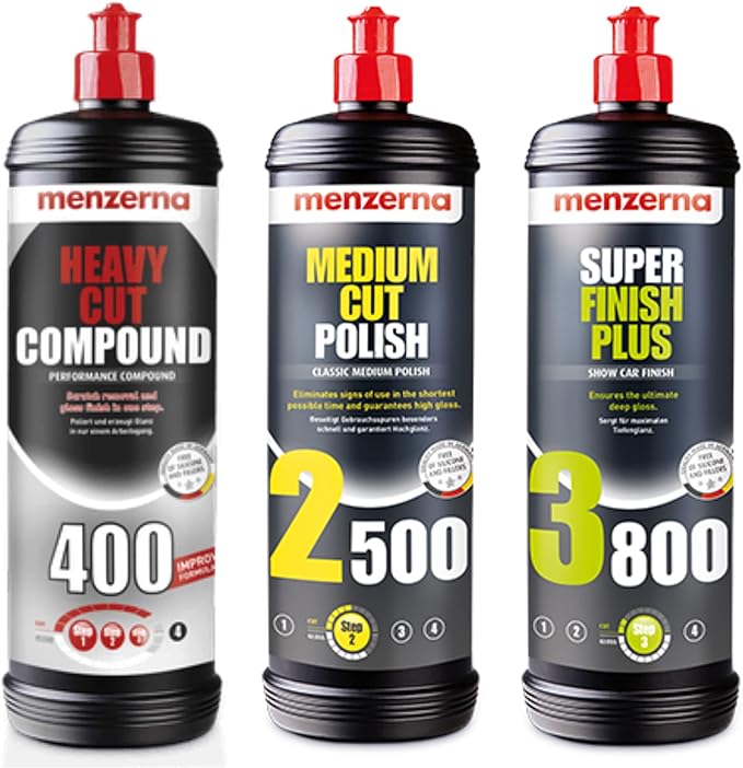 Menzerna Super 3800, Medium 2500, and Heavy 400 Polishing Compound 1L ...