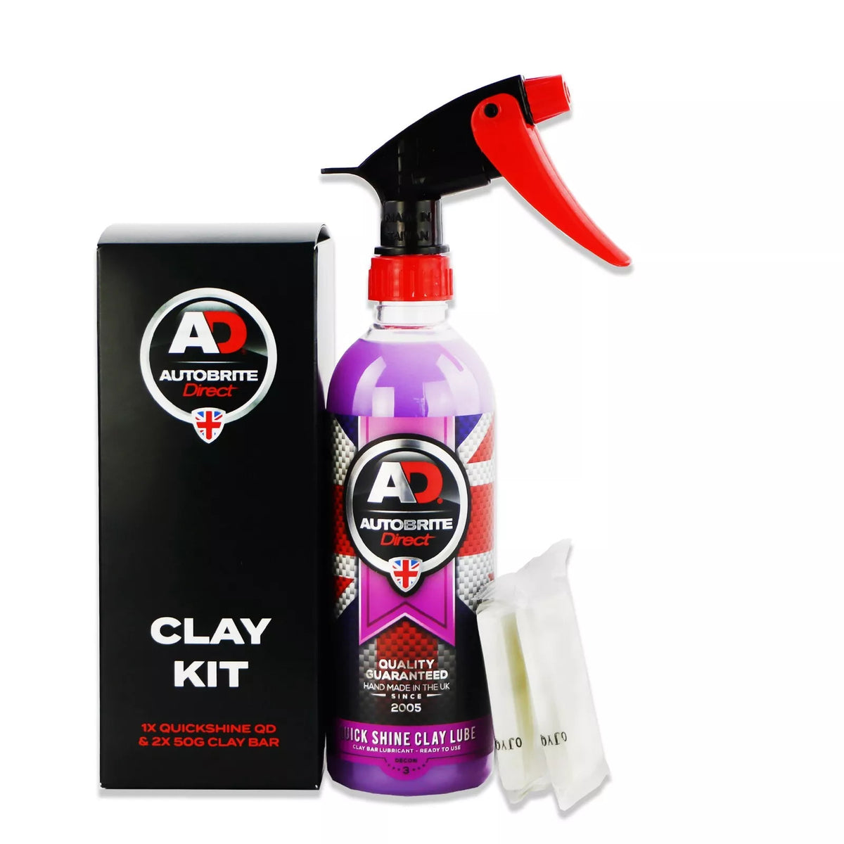 Autobrite Direct Clay Kit - Clay Bar 100g & Slippy Clay Lube 500ml ...