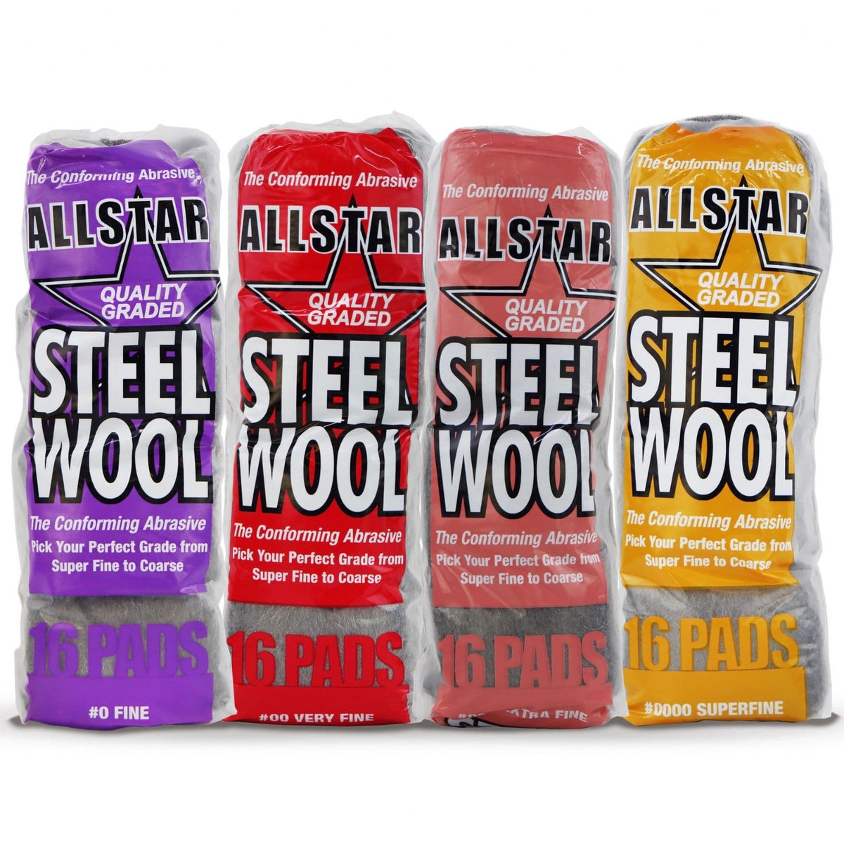 Allstar 16x High Quality Steel Wire Wool Pads (Choose Your Grade ...