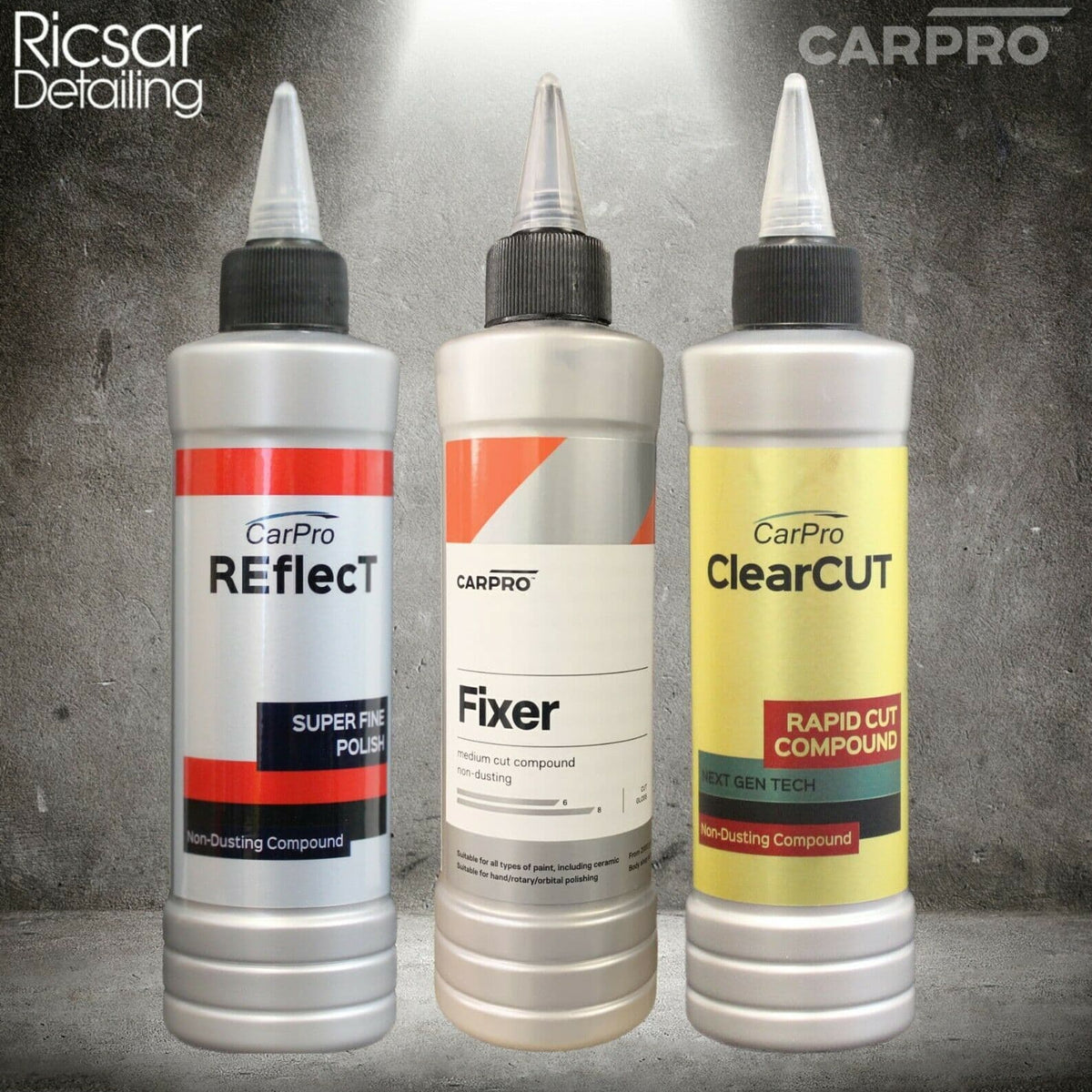 Carpro Clearcut Compound + Fixer 1 step + Reflect Finishing Polish 3 x ...
