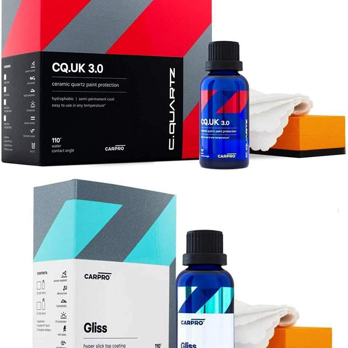 CarPro Cquartz UK Kit 30ml + CarPro Gliss 30ml – Detail Gear